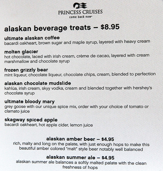 Alaska 2014 - Menus