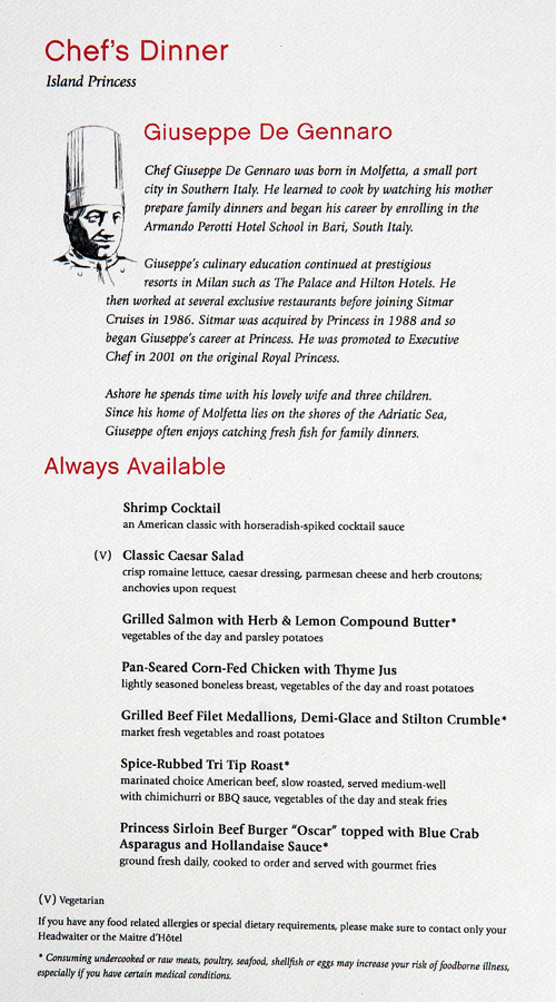Alaska 2014 - Menus