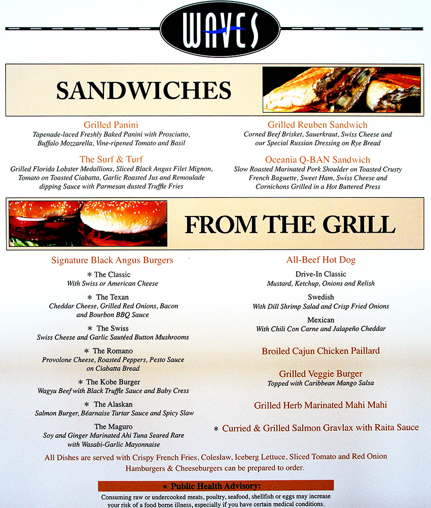 Regatta to Bermuda Menus